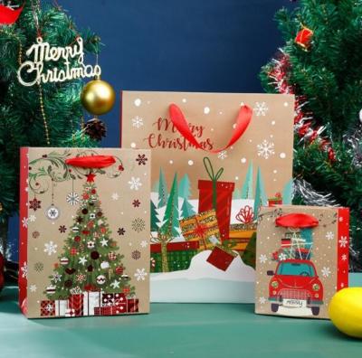 Offsetdruck-Pappgeschenk sackt Muster des Weihnachten120-300gsm mit Griffen ein