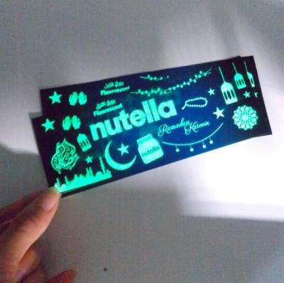 China PVC Luminous Self Adhesive Label Stickers Custom Logo With Film for sale