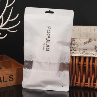 China Ziplock Garment Plastic Packaging Bags Recycled Transparent matte With Hole for sale