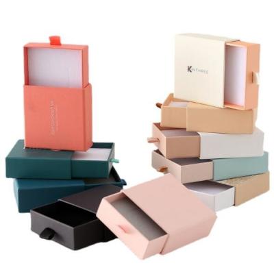 China Square Small Jewelry Packaging Boxes 250gsm Cardboard Paper Drawer Box for sale