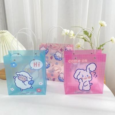 China PVC Transparent Matte Tote Shopping Bag Custom Logo With Handle for sale