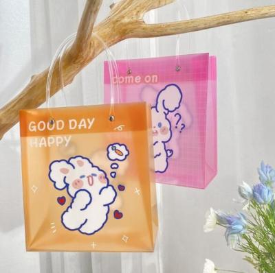 China PVC Transparent Matte Tote Shopping Bag Custom Logo With Handle for sale