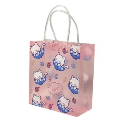 China PVC Transparent Matte Tote Shopping Bag Custom Logo With Handle for sale