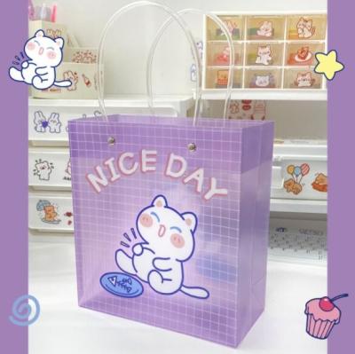 China PVC Transparent Matte Tote Shopping Bag Custom Logo With Handle for sale