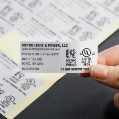 Cina Stampa delle etichette del foglio di alluminio dell'ANIMALE DOMESTICO di Matte Silver Sticker con il film dello scarico in vendita