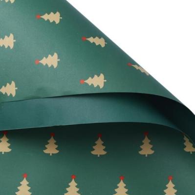 China Christmas Gift Tissue Wrapping Paper 50x70cm Red Green Khaki color for sale