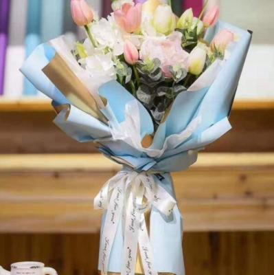 China Gilt Flower Bouquet Wrapping Paper 58x58cm Flower Packaging Paper for sale