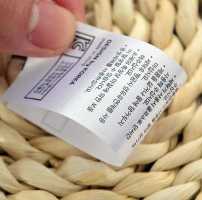 Cina L'etichetta di cura lavabile dell'abbigliamento ha personalizzato il materiale di nylon del taffettà del raso del cotone in vendita
