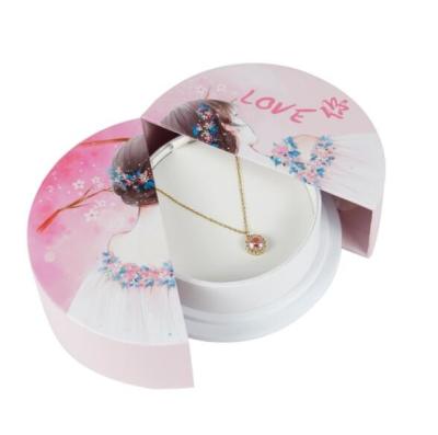 Cina Scatola di stoccaggio amichevole d'imballaggio della collana di Eco dei contenitori di piccoli gioielli del diametro 15x5cm del giro in vendita