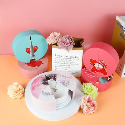Cina Scatola di stoccaggio amichevole d'imballaggio della collana di Eco dei contenitori di piccoli gioielli del diametro 15x5cm del giro in vendita