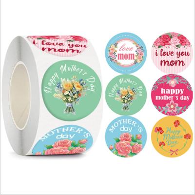China 1.5 Inch Round Self Adhesive Label Stickers For Mother'S Day 500pcs / Roll for sale