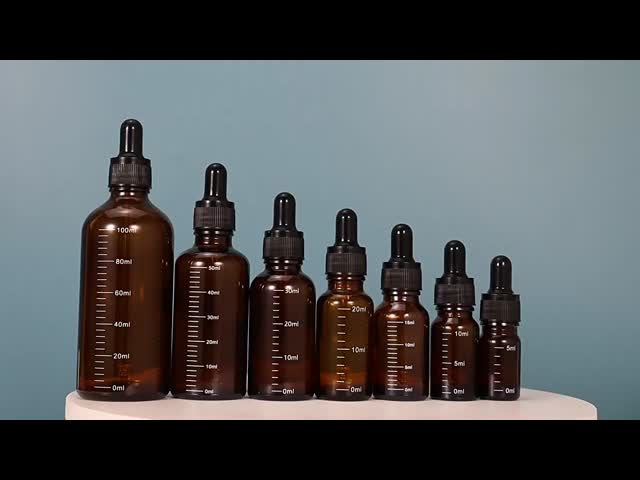 5-100 ml botella de goteo de aceite esencial botella de vidrio marrón de cosméticos