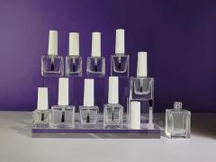 Professional-grade Cosmetic Packaging 15ml Glass Bottle with Nylon Brush Head and Leak-proof Sealing for Nail Polish