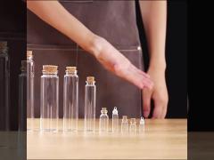 30ml/50ml/100ml Glass Bottles with Natural Cork Stoppers and Optional Decoration for Eco-Friendly Cosmetic Packaging