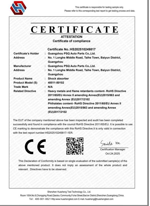 CE-TEST REPORT - Guangzhou PSQ Auto Parts Co.,Ltd.
