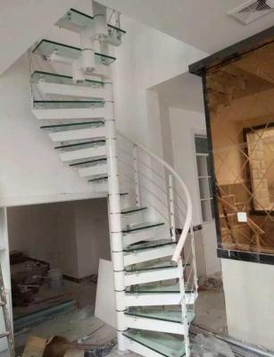 China Spiral StaircaseVH02S  Spiral Stainless Steel Stair Tread Beech  Glass Handrail 304 Stainless Steel Step Length 800mm for sale