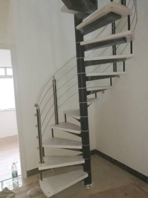 China Spiral StaircaseVH05S  Spiral Stainless Steel Stair Tread Beech Curved Glass Handrail 304 Stainless Steel for sale