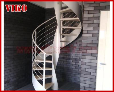 China Spiral Staircase VH15S Tread Beech 304 Stainless Steel  Spiral Stainless Steel Stair  Handrail Railing Glass for sale