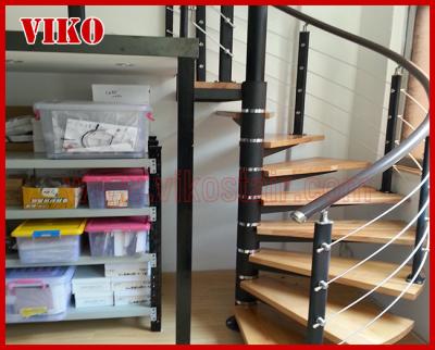 China Spiral StaircaseVH19S  Carbon Steel  PVC Tread Beech 304 Stainless Steel   Stainless Steel Stair Handrail Railing Glass for sale