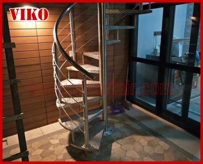 China Spiral Staircase VH24S    Tread Tempered glass  304 Stainless Steel Stainless Steel Stair  Handrail Railing Glass for sale