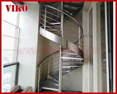 China Spiral StaircaseVH28S  Spiral Stainless Steel Stair Tread 304 Stainless Steel Curved Glass Handrail 304 Stainless Steel for sale