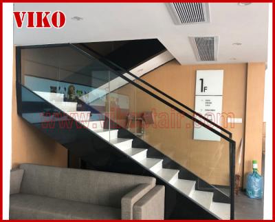 China Double Steel Plate Staircase VK14S Railing tempered glass, Handrail b eech Stringer,carbon s for sale