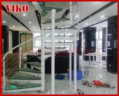 China Spiral StaircaseVH45S TreadTempered glassAluminum Baluster Glass Handrail 304Stainless Steel Carbon Steel 	Powder-coated for sale