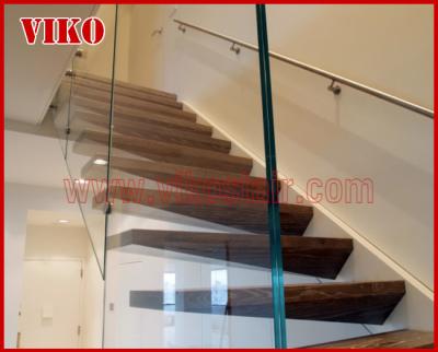 China Floating Staircase VK48S  Tempered GlassLED Light strip, Stringer: 5mm+5mm(Thickness), Dia 6mm Steel Cable for sale