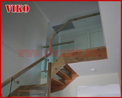 China Double Steel Plate Staircase VK59S  Tread beech ,Railing tempered glass, Handrail beech Stringer,carbon Tempered Glass, for sale