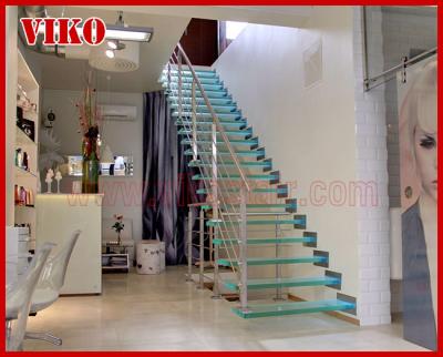 China Steel Cable Stair VK66SC TreadTempered glasAluminum Baluster Glass Handrail 304 Stainless Steel Carbon SteelPowder-coate for sale
