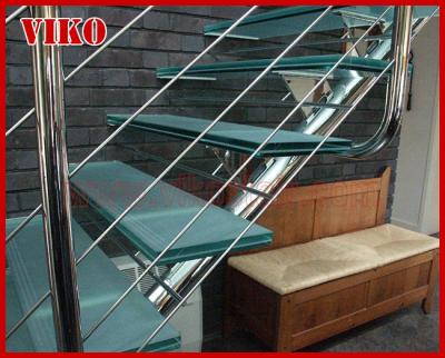 China Steel Cable Stair VK73SC  Treed Glass  Handrail 304 Stainless Steel  Aluminum Baluster Glass Carbon Steel Powder-coate for sale