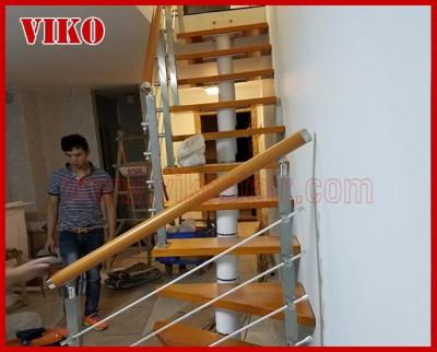 China Steel Cable Stair VK95SC Treed Beech WoodenHandrail  Carbon Powder-coate Aluminum304 Stainless Steel for sale