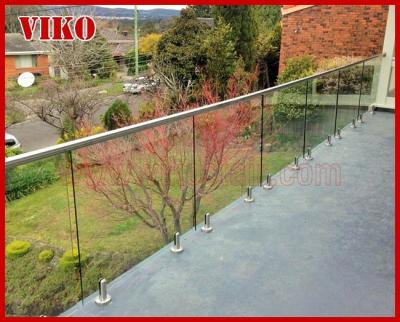China Glass Spigot For Glass Railing VH110SB Glass Spigot Tempered glass 304 stainless steel UChannel Cap Handrail RailingClea for sale