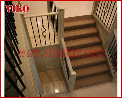 China Wrought Iron Staircase VK116S  Wrought Iron Handrail Tread Beech,Railing tempered glass, Handrail b eech Stringer,carbon for sale