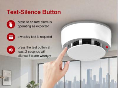 China UL Fire Alarm Test Button Low Battery Signal Operated 5-Year Product Detector Gas Alarm for sale