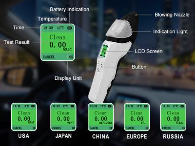 China AT7000 Rapid Screen Breathalyzer Quick Fuel Cell Sensor with LCD Screen Pre-Employment Gas Analyzer Tester for Alcohol Screening for sale