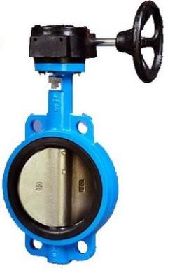 China Wafer Style Carbon Steel Butterfly Valve with Worm Gear NPS 2