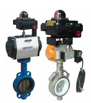 China Cast Iron Body SS304 Disc Butterfly Valve with Single Acting Penumatic Actuator for sale