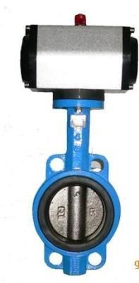China Cast Iron Double Flanged Butterfly Valve with Penumatic Actuator for sale