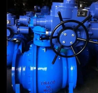 China DN400 PN16 WCB Trunnion Mounted Ball Valve for throttling Flow for sale