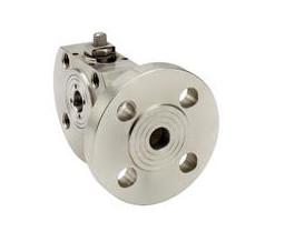 China 3 Way Flat Body Flanged Stainless Steel Ball Valve with “L” port for sale