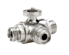 China 3 Way Full Bore Stainless Steel Ball Valve with “T” or “L” port DIN 11851 threaded-ends for sale