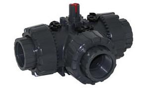 China 3 Way Full Bore PVC Ball Valve with Threaded or Bonded Ends “T” or “L” port for sale