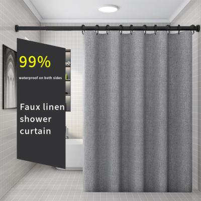 Cina Hot Selling Good Quality Peva Shower Curtain Custom Bathroom Fabric Hookless Shower Curtain Shower Curtain Hooks Rings in vendita
