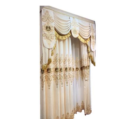 Cina Wholesale Hot selling European gold embroidery luxury sheer curtain fabric for bedroom living room in vendita