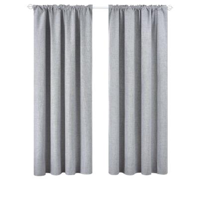 Cina Hot selling Modern Simple Linen Textile Minimalist Coated Blackout Curtain For Hotel Bedroom Living Room in vendita