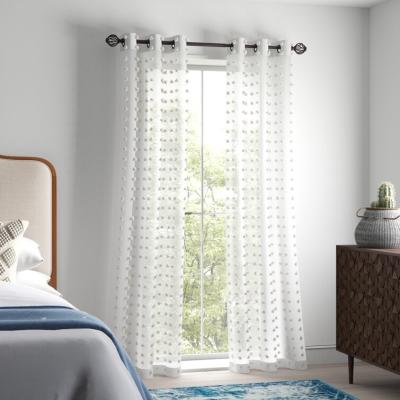 Китай Stereoscopic Cut Flower White Curtain Window  Vintage Polka Dot Window Quality Sheer Curtain Fabric продается