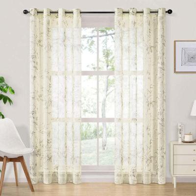 Китай Modern Aesthetic Lily Printing Sheer Curtain Fabric Living Room Bedroom High-Quality Luxury Sheer Curtains продается