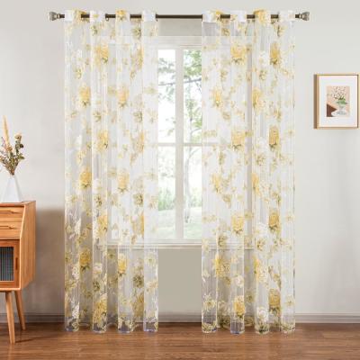 Китай Beautiful Floral Tulle Aesthetic Sheer Curtains for the Living Room Bedroom Window Curtains продается