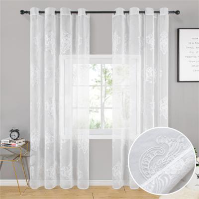 Китай Pure Embroidery Sheer White Curtains for the Living Room European Tulle Translucent Sheer Curtain Fabric продается